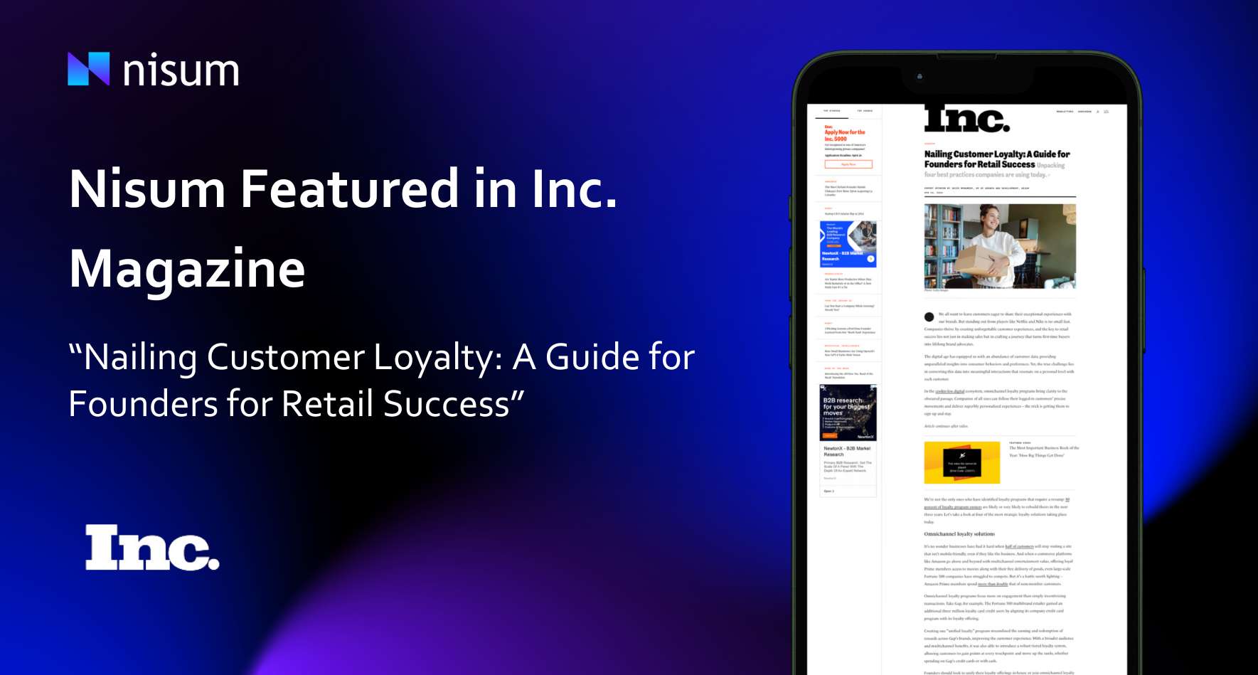 Nisum's Customer Loyalty Retail Solutions Featured in Inc. Magazine